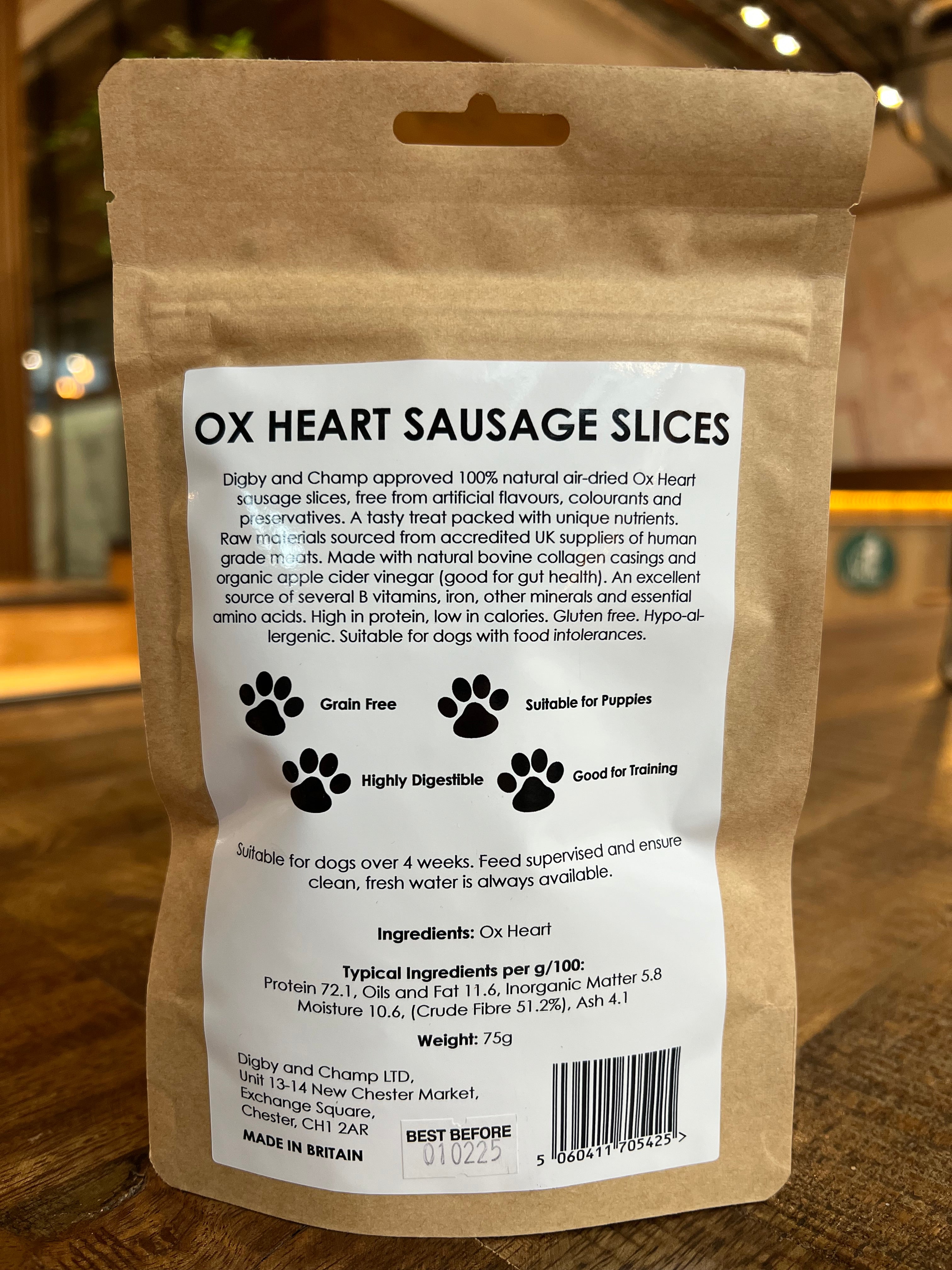 Ox Heart Sausage Slices – Digby and Champ